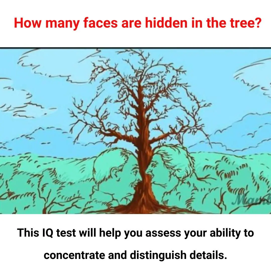 How many faces are hidden in the tree?