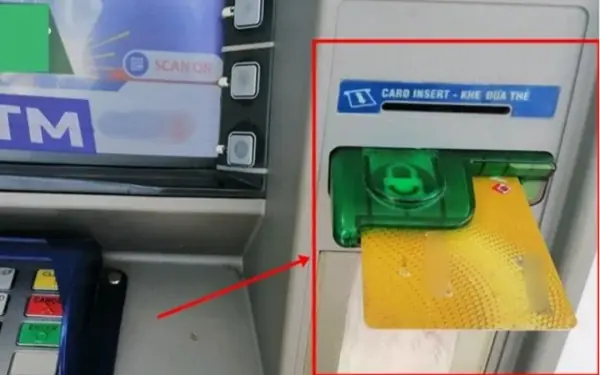 When withdrawing money, your ATM card is accidentally swallowed