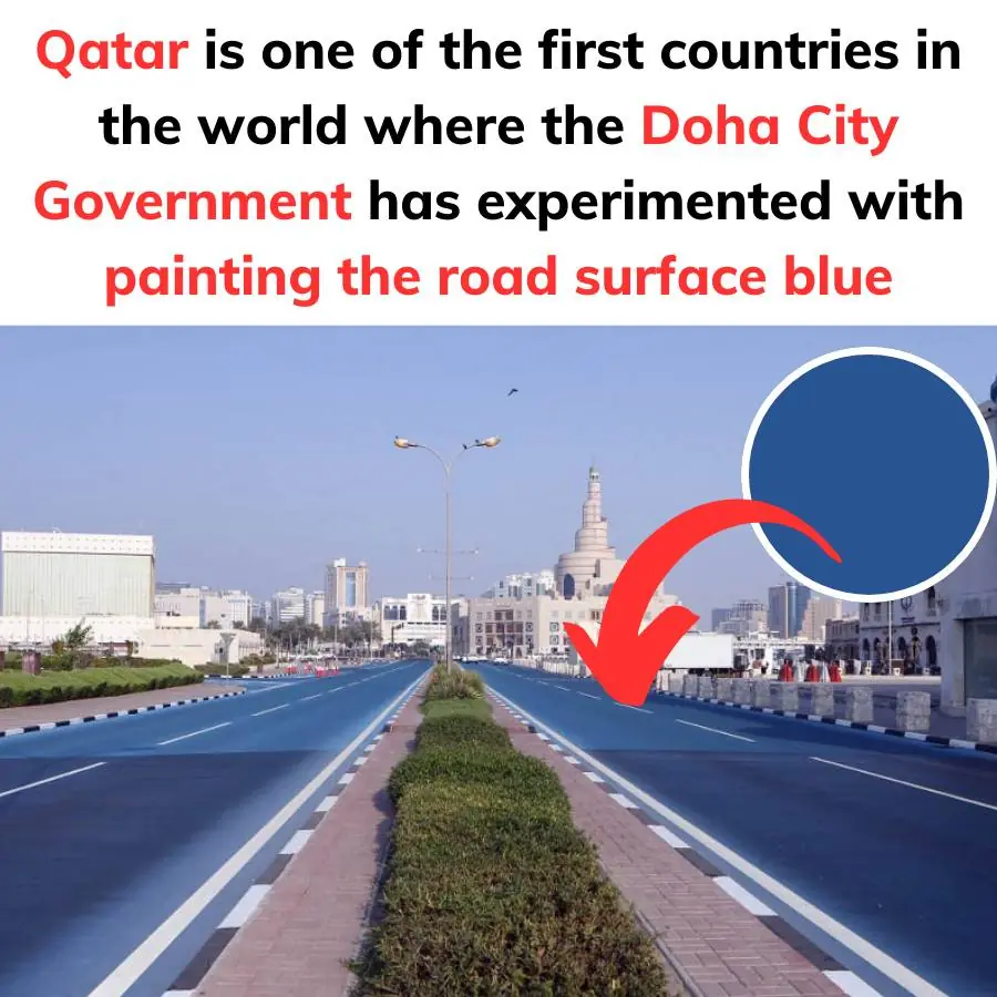 Painting the road surface blue