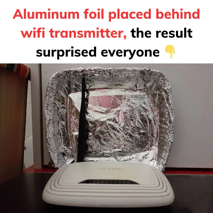 Aluminum foil placed behind wifi transmitter