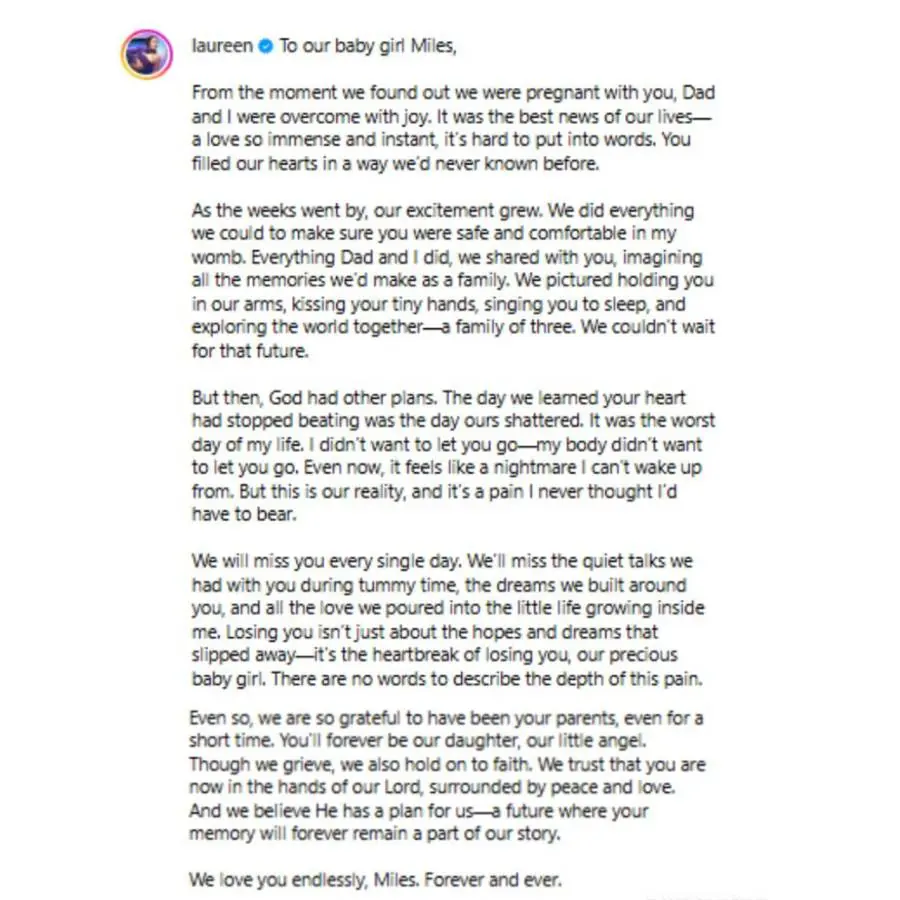 Vlogger Laureen Uy and her husband Miggy Cruz announced the passing of ...