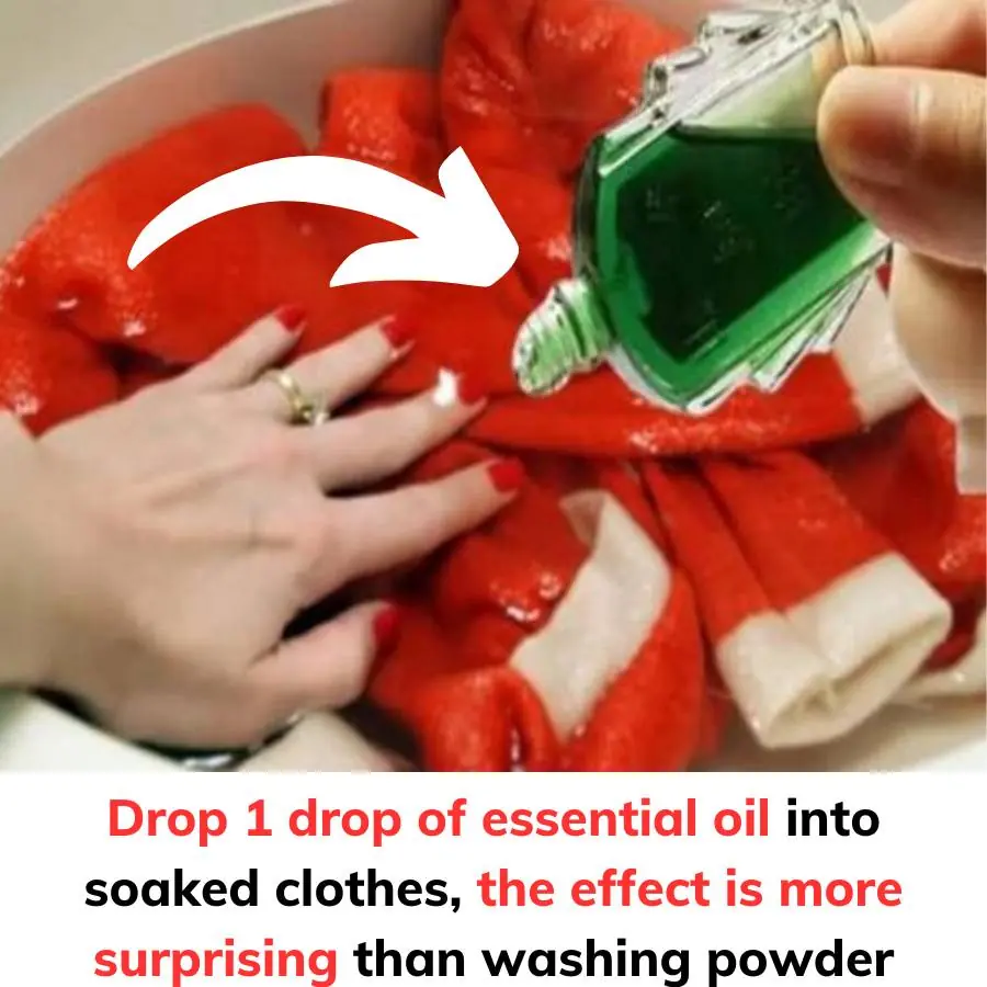 Drop 1 drop of essential oil into soaked clothes