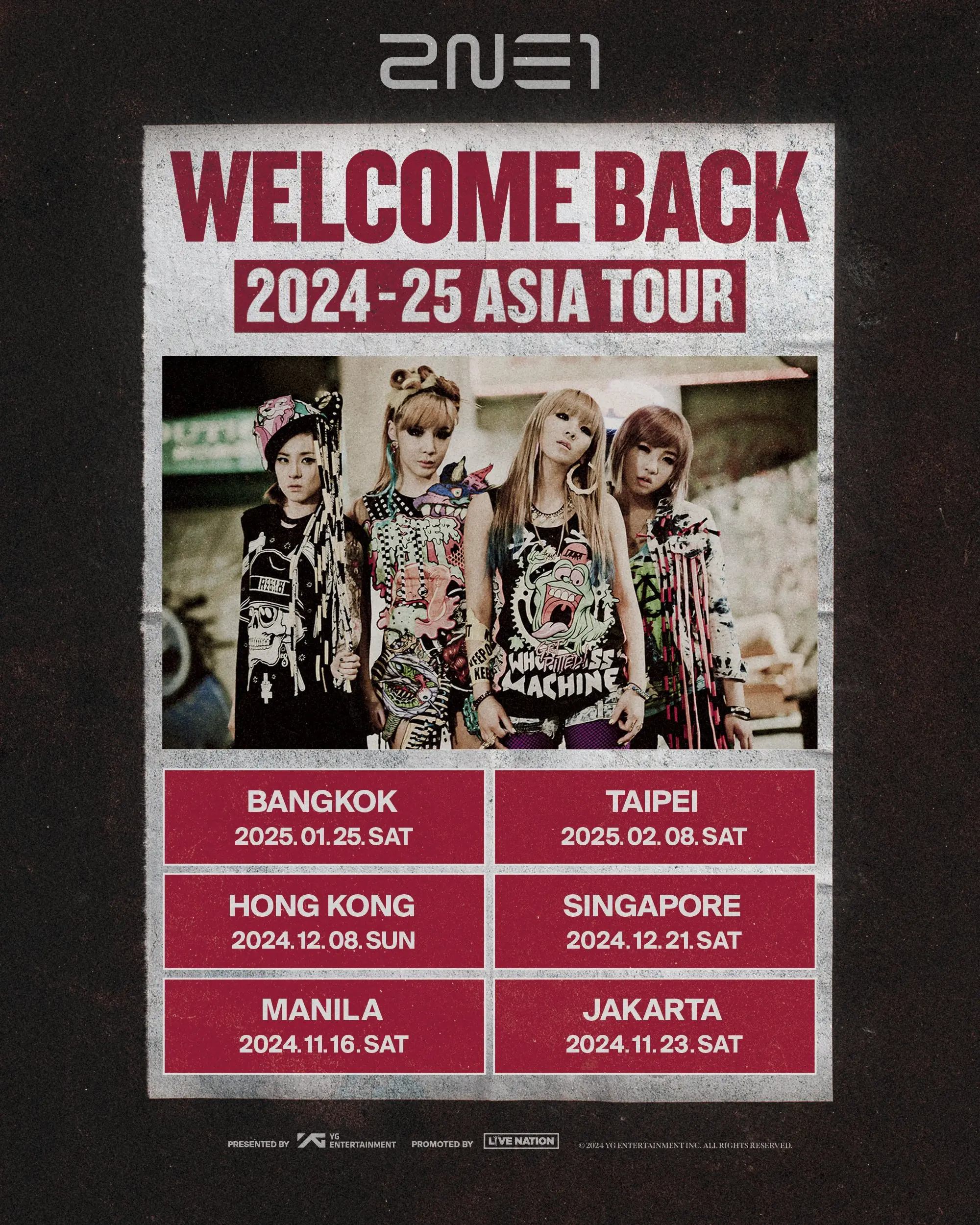 Update: 2NE1 Announces Additional Stops For "WELCOME BACK" Asia Tour