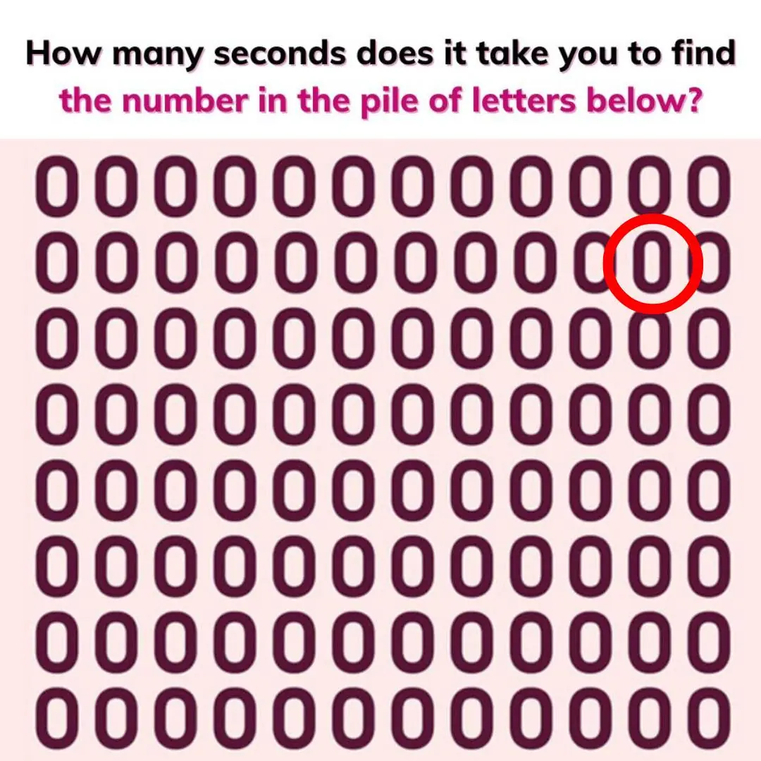 How many seconds does it take you to find the number in the pile of ...