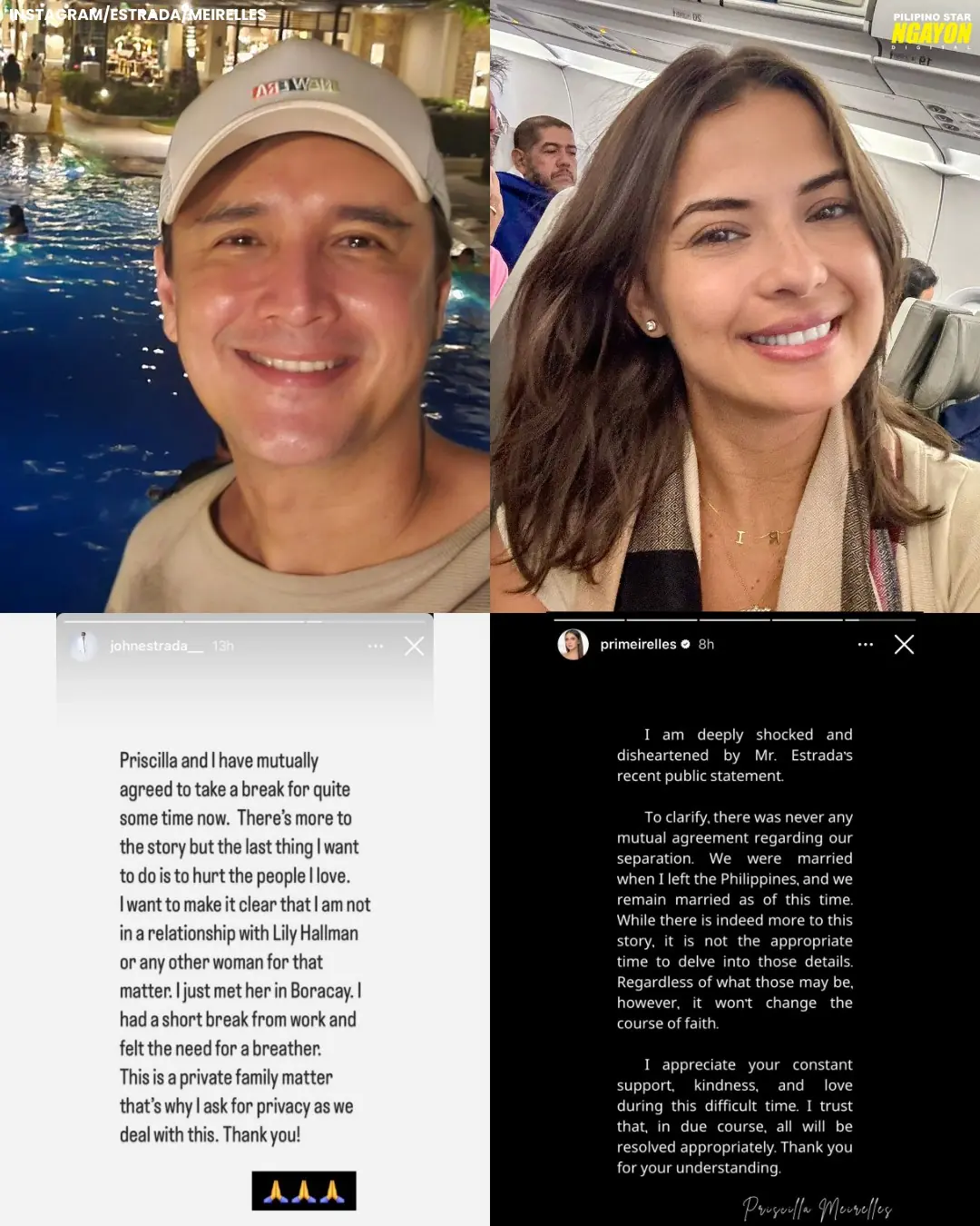 Couple John Estrada and Priscilla Meirelles released a statement on ...