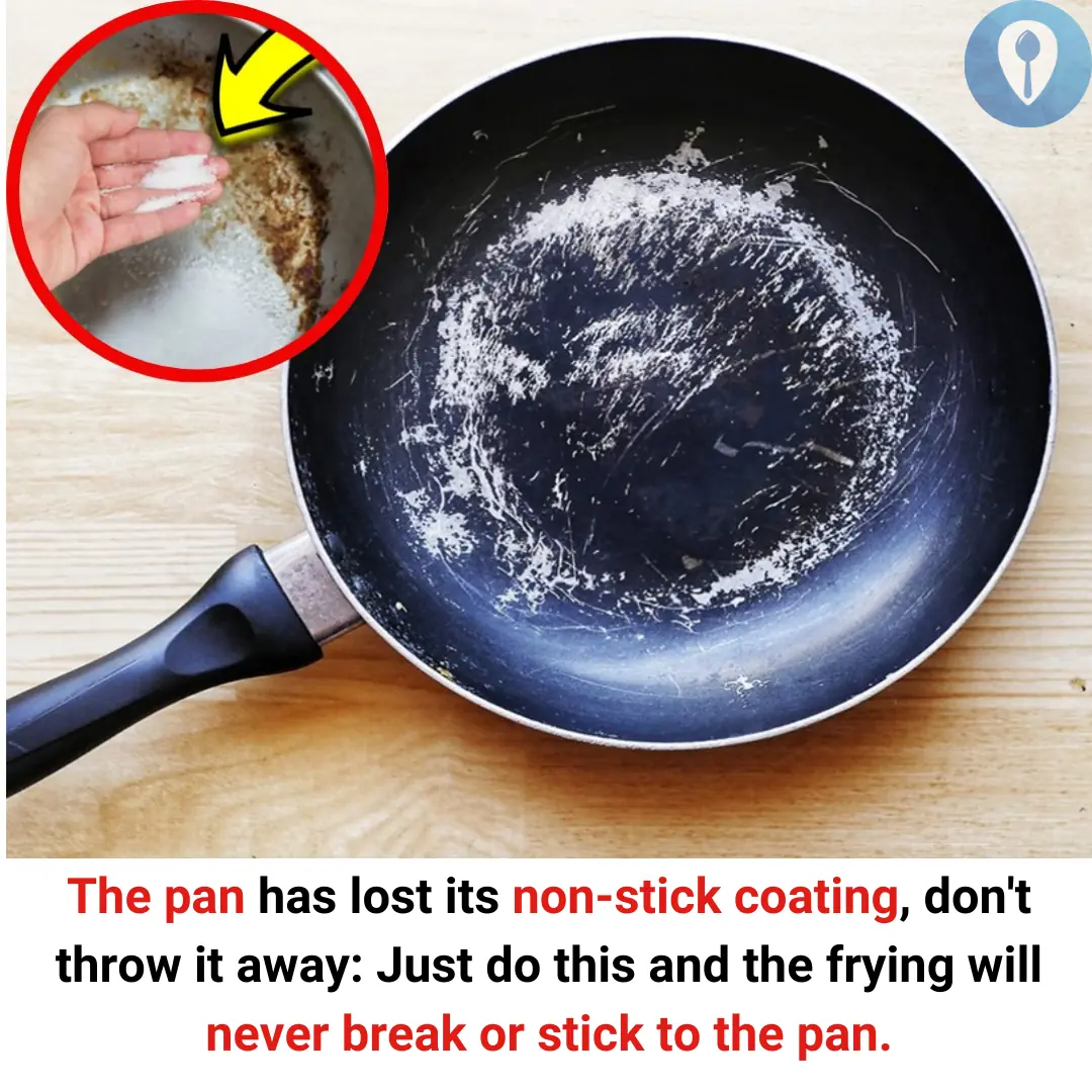 The pan has lost its non-stick coating, don't throw it away